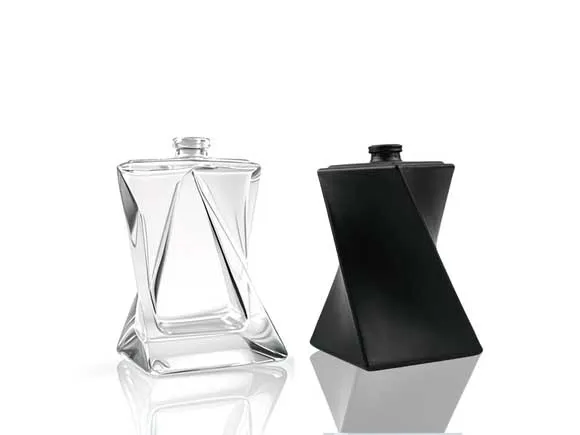 Bulk Customization 75ml Unique Shaped Glass Perfume Bottles With Black ...
