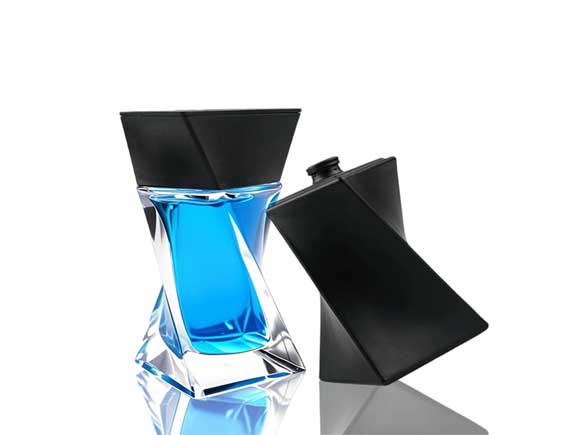 Bulk Customization 75ml Unique Shaped Glass Perfume Bottles With Black ...
