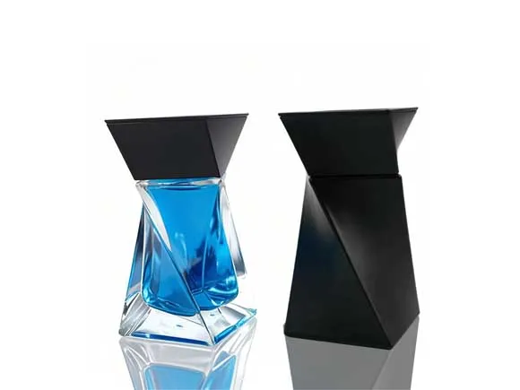 Bulk Customization 75ml Unique Shaped Glass Perfume Bottles With Black ...