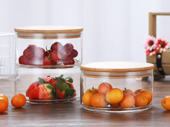Borosilicate Stackable Clear Glass Storage Jars With Lids Wholesale ...