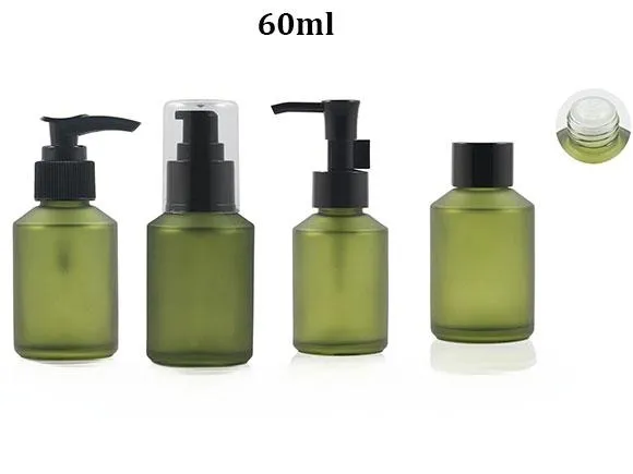 15-200ml Frosted Green Empty Glass Lotion Bottles Wholesale - Reliable ...